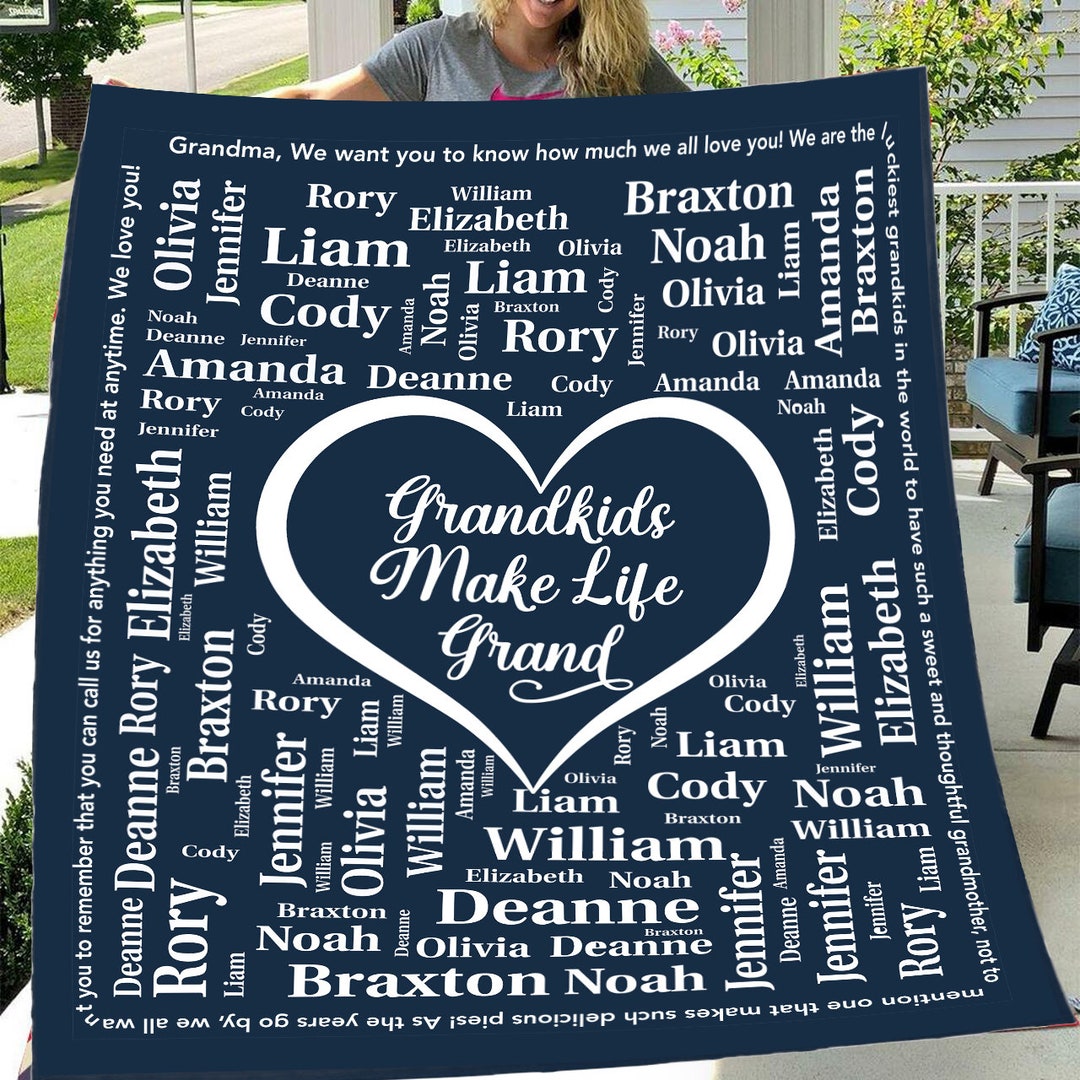 Personalized Grandparent Blanket - Grandkids Make Life Grand - Fleece ...