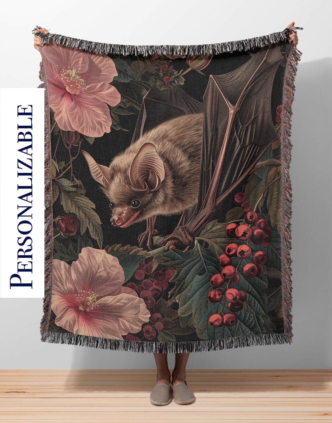 Woven Throw Blanket the Bats Delight Wall Tapestry Hanging Woven ...