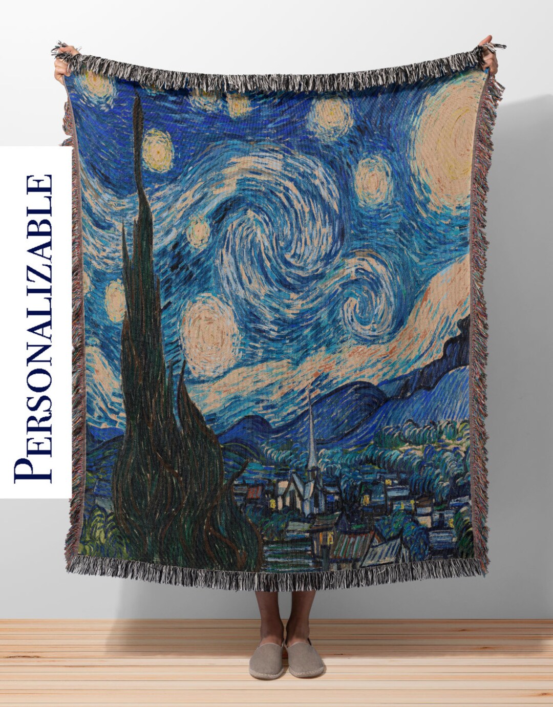 Woven Throw Blanket- Vincent Van Gogh "starry Night" Wall Tapestry ...