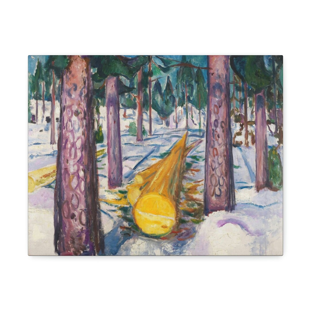 Edvard Munch's the Yellow Log Stretched Canvas - Etsy