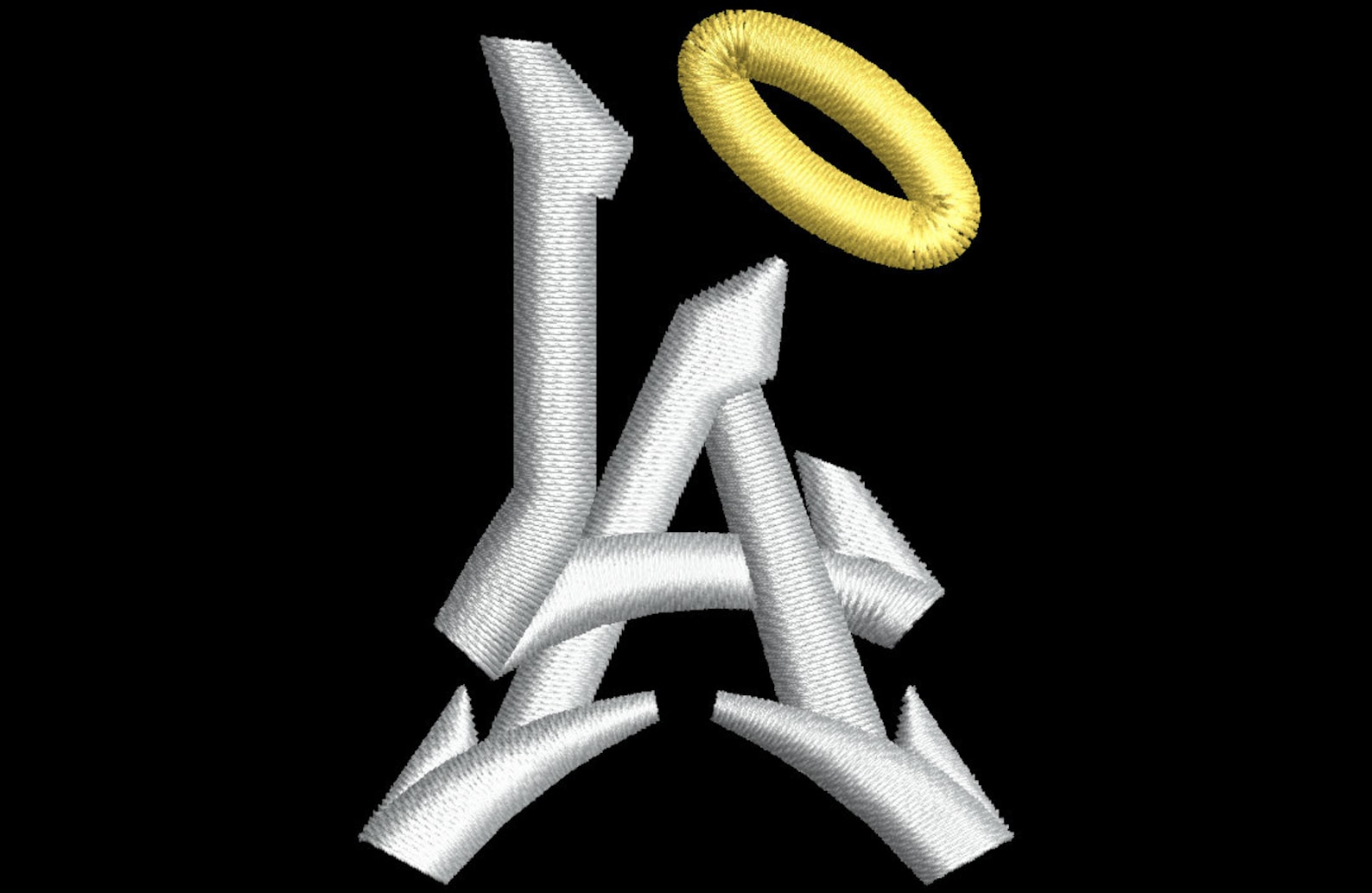 LA Los Angeles Logo Embroidery Design Graffiti Style - Etsy