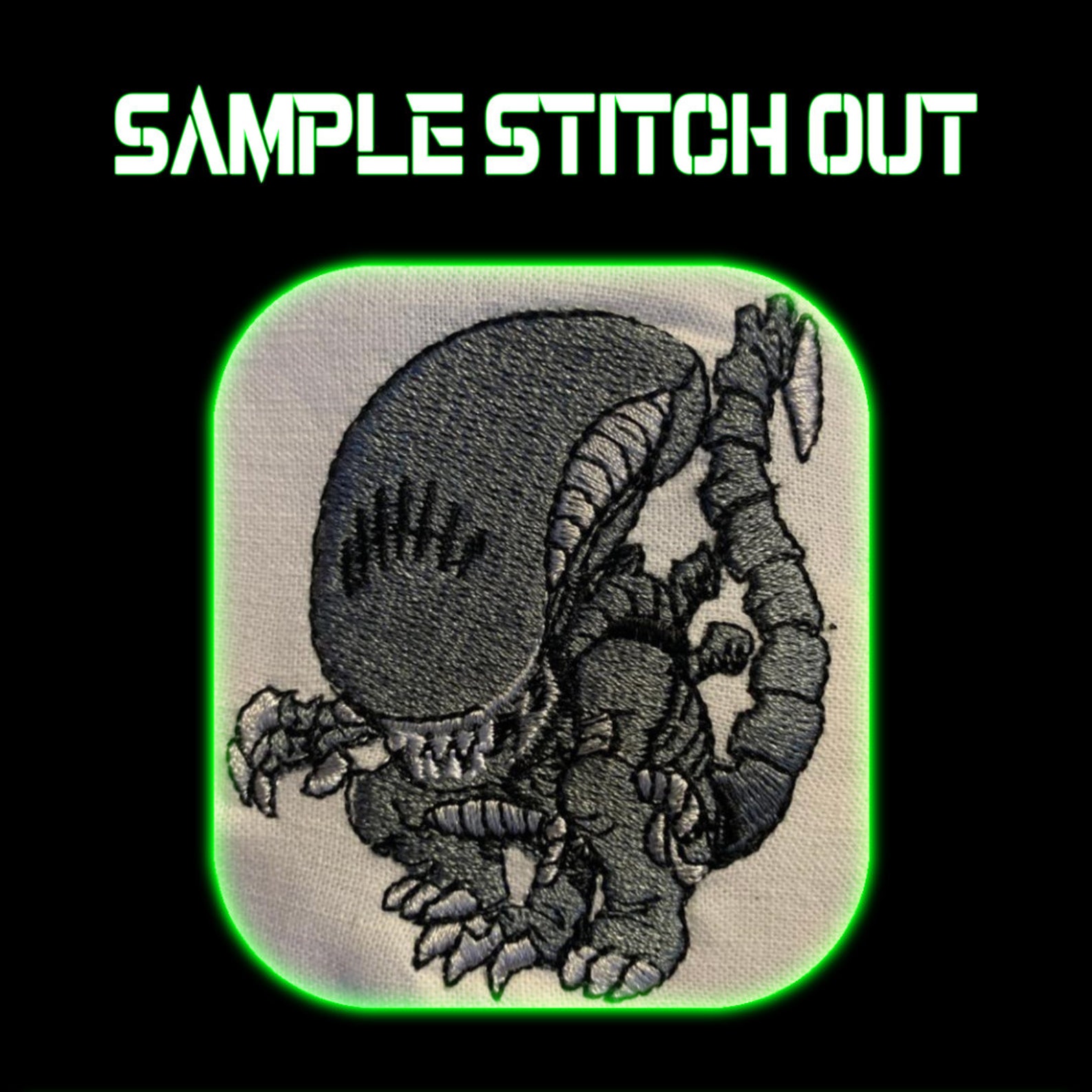 Mini Alien Embroidery Design File Dst Exp Pes Jef - Etsy