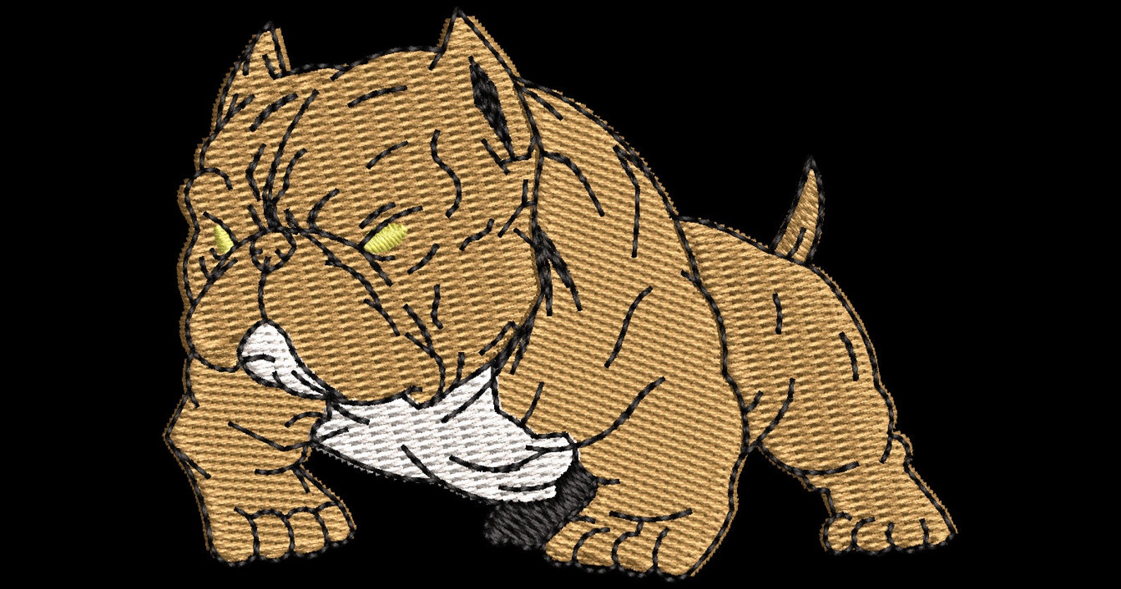 American Bully Dog Embroidery Design File Pattern - Etsy