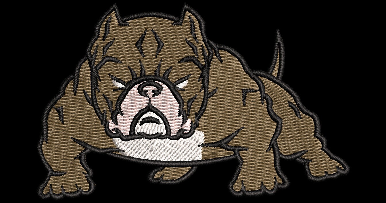 American Bully Dog Embroidery Design File Pattern - Etsy