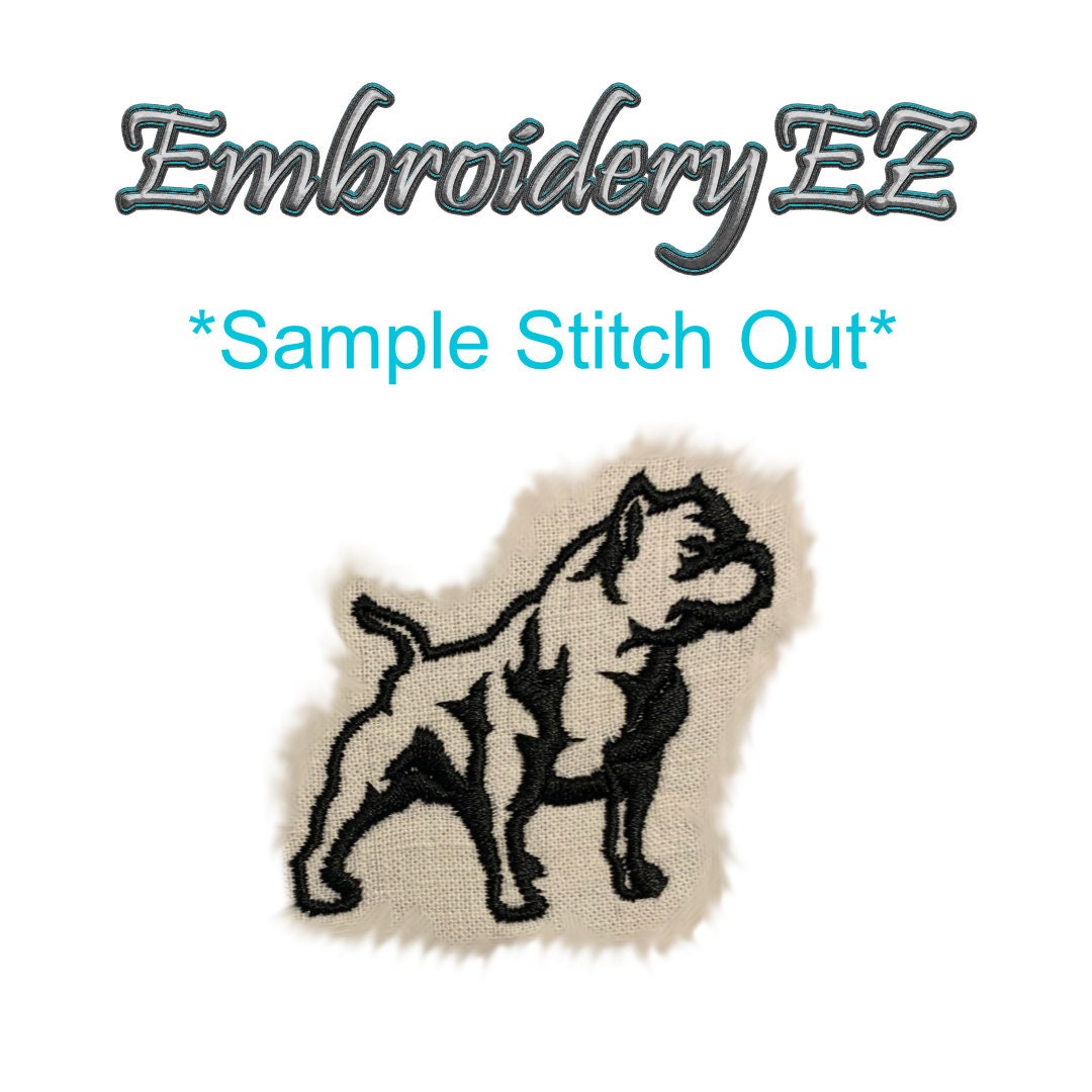 American Bully Outline Embroidery Design File Pattern - Etsy UK