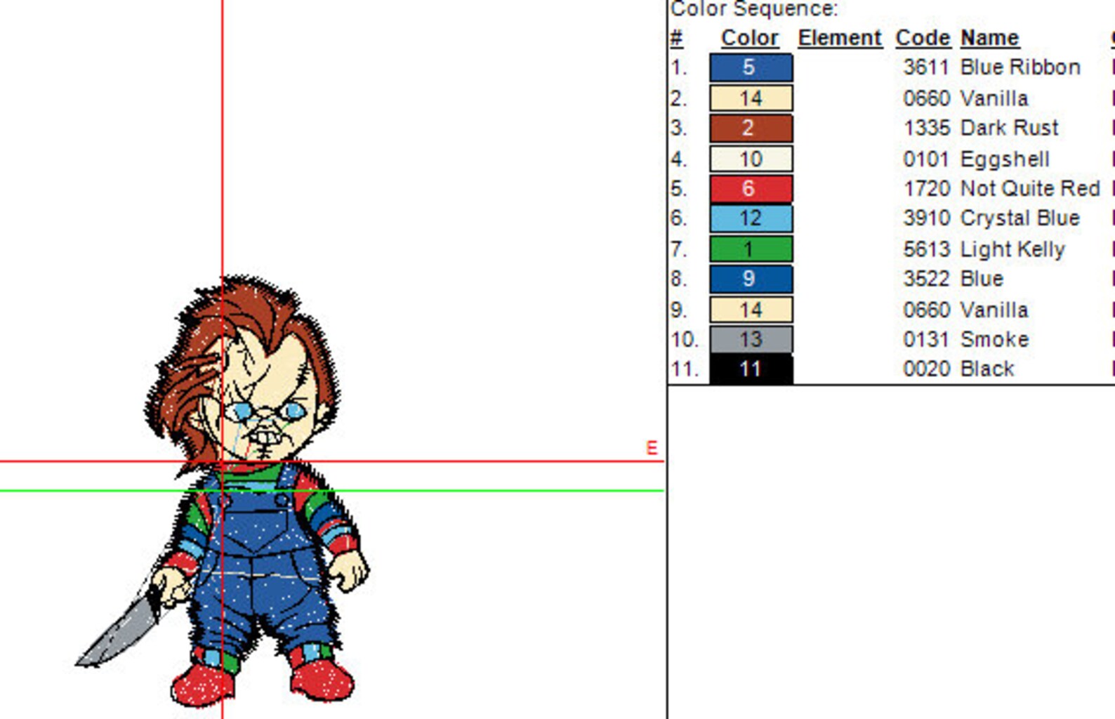 Chucky Embroidery Design File Pattern Dst Exp Pes Jef - Etsy