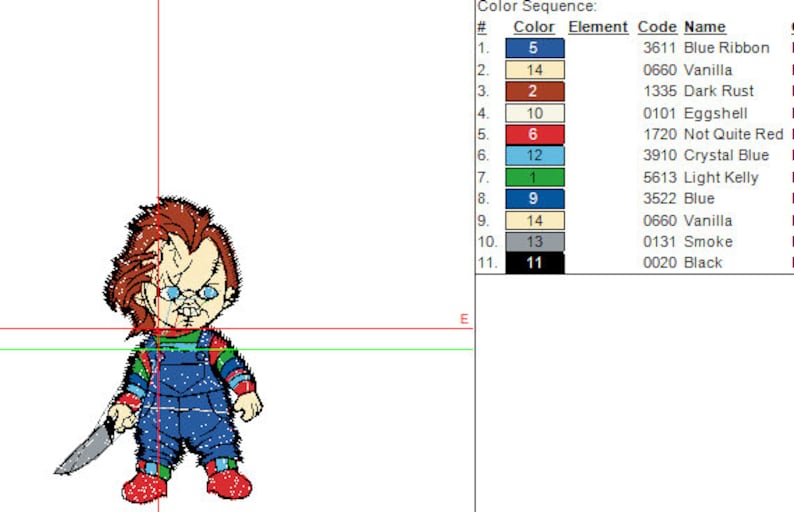 Chucky Embroidery Design File Pattern Dst Exp Pes Jef - Etsy