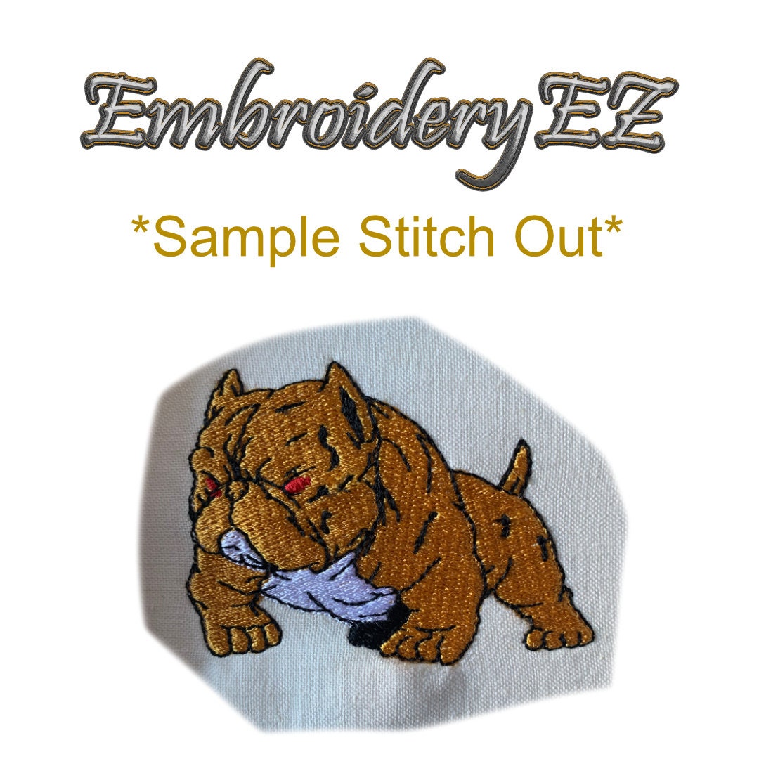 American Bully Dog Embroidery Design File Pattern - Etsy