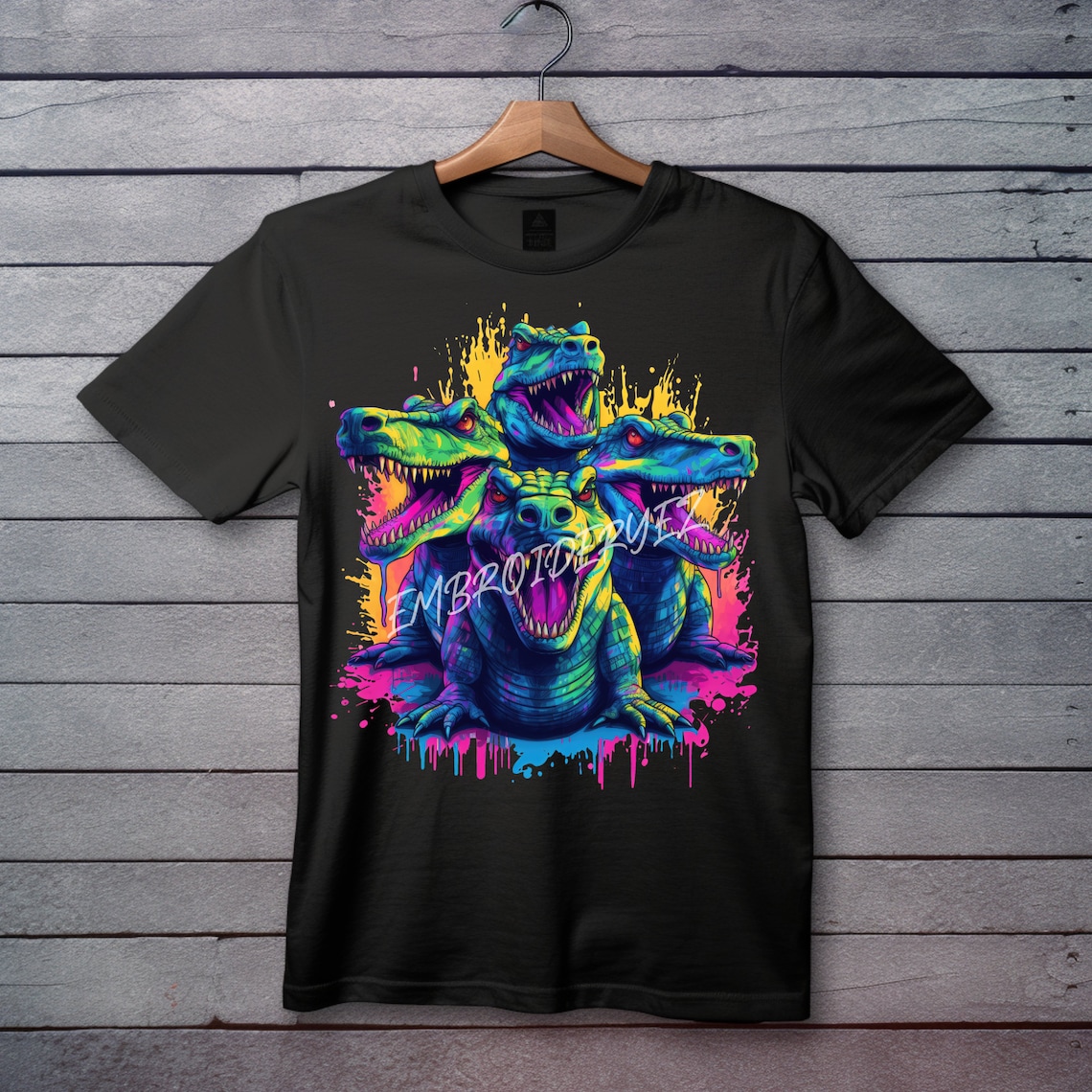 Colorful Crocodile Alligator PNG T Shirt Design DTG DTF - Etsy