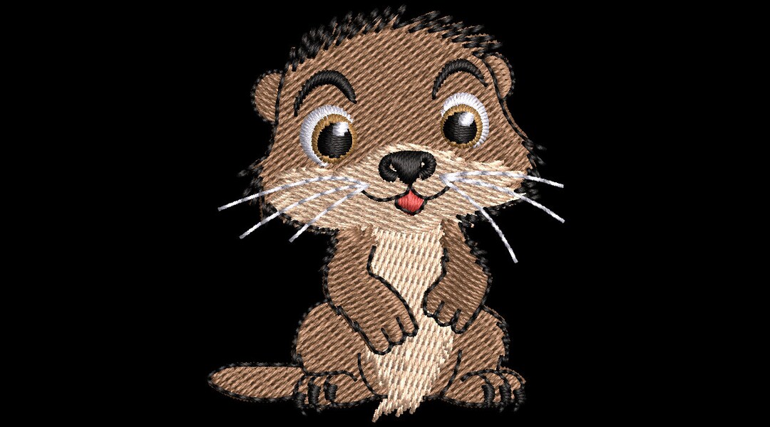 Cute Baby Otter Embroidery Design File Pattern - Etsy