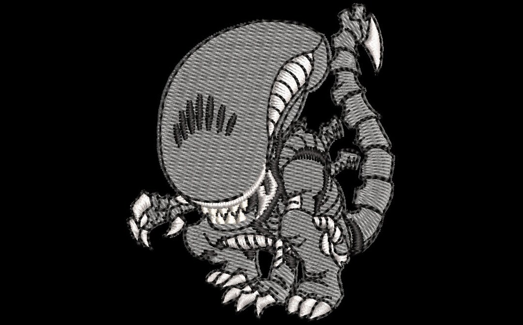 Mini Alien Embroidery Design File Dst Exp Pes Jef - Etsy