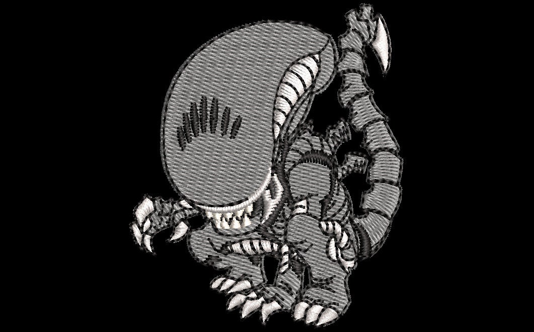 Mini Alien Embroidery Design File Dst Exp Pes Jef - Etsy