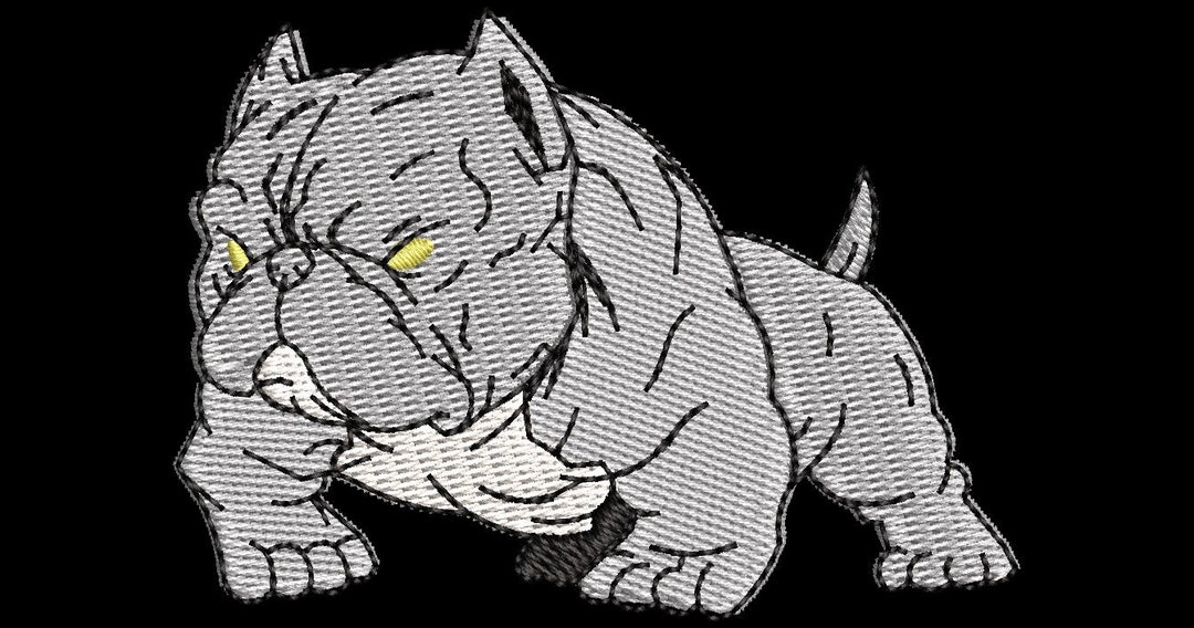 American Bully Dog Embroidery Design File Pattern - Etsy