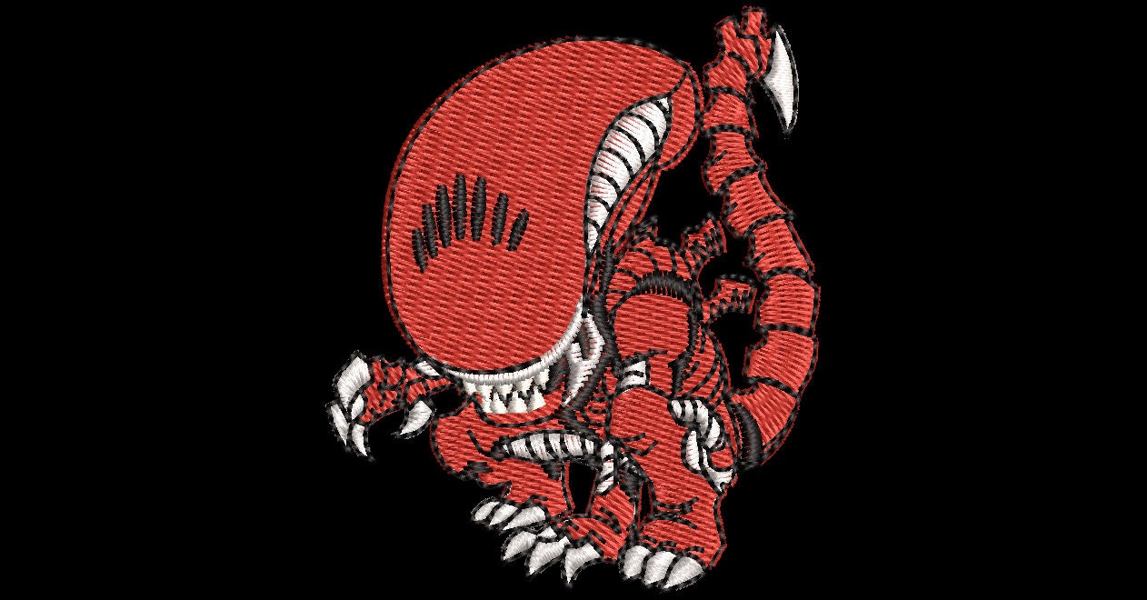 Mini Alien Embroidery Design File Dst Exp Pes Jef - Etsy