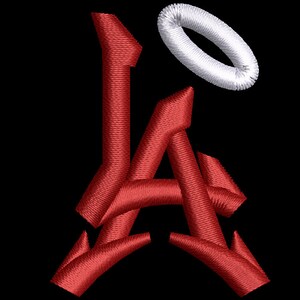 LA Los Angeles Logo Embroidery Design Graffiti Style - Etsy