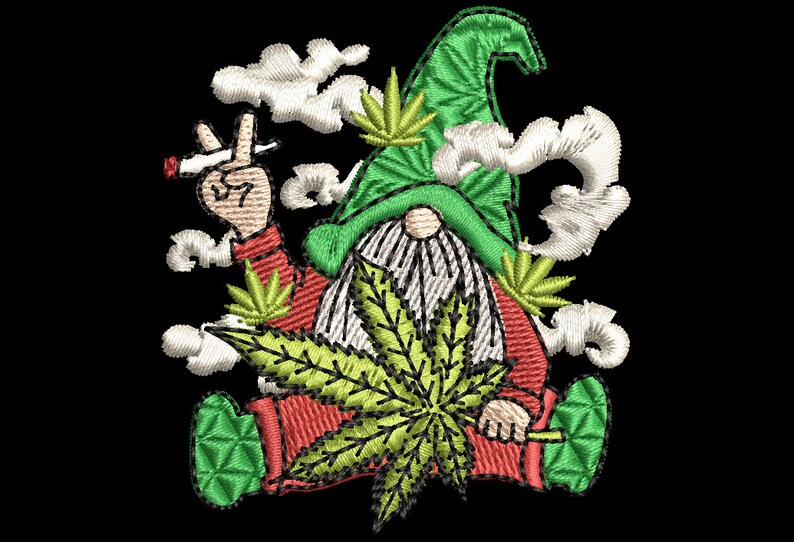 Weed Marijuana 420 Gnome Embroidery Design File Pattern - Etsy
