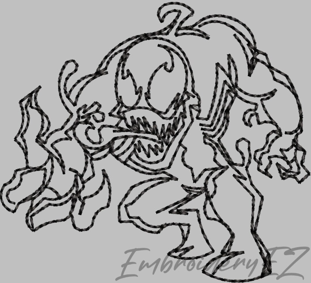 Venom Embroidery Design File Pattern Outline Marvel - Etsy Canada