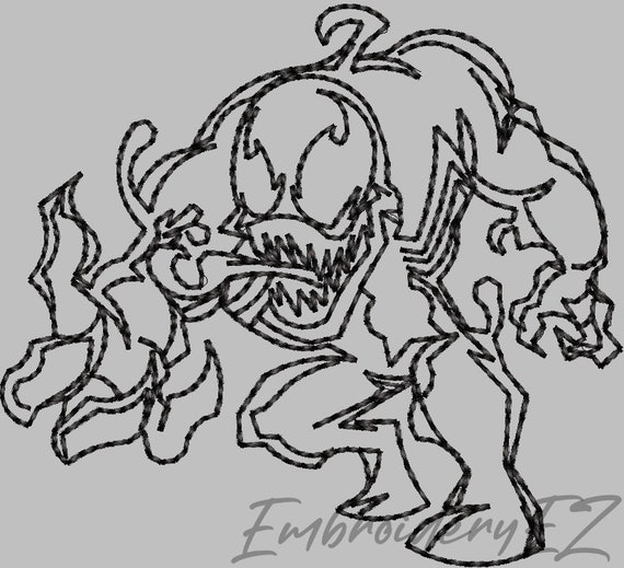 Venom Embroidery Design File Pattern Outline Marvel | Etsy Canada
