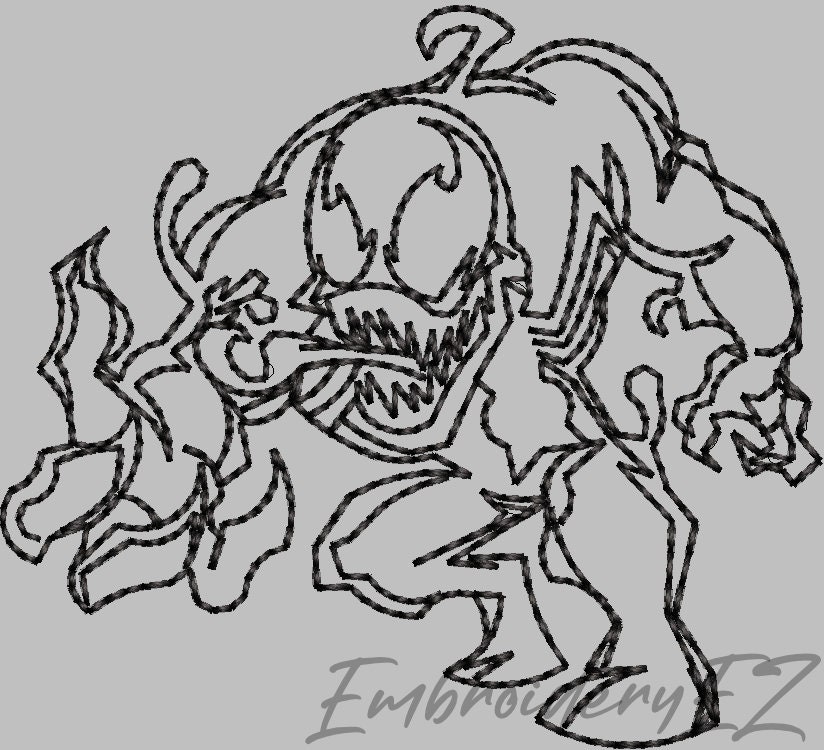 Venom Embroidery Design File Pattern Outline Marvel - Etsy Canada