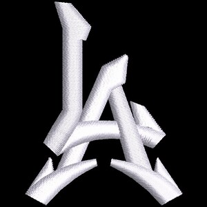 LA Los Angeles Logo Embroidery Design Graffiti Style - Etsy