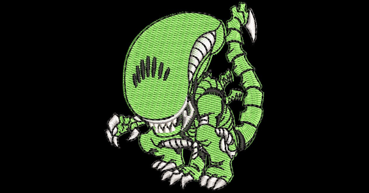 Mini Alien Embroidery Design File Dst Exp Pes Jef - Etsy