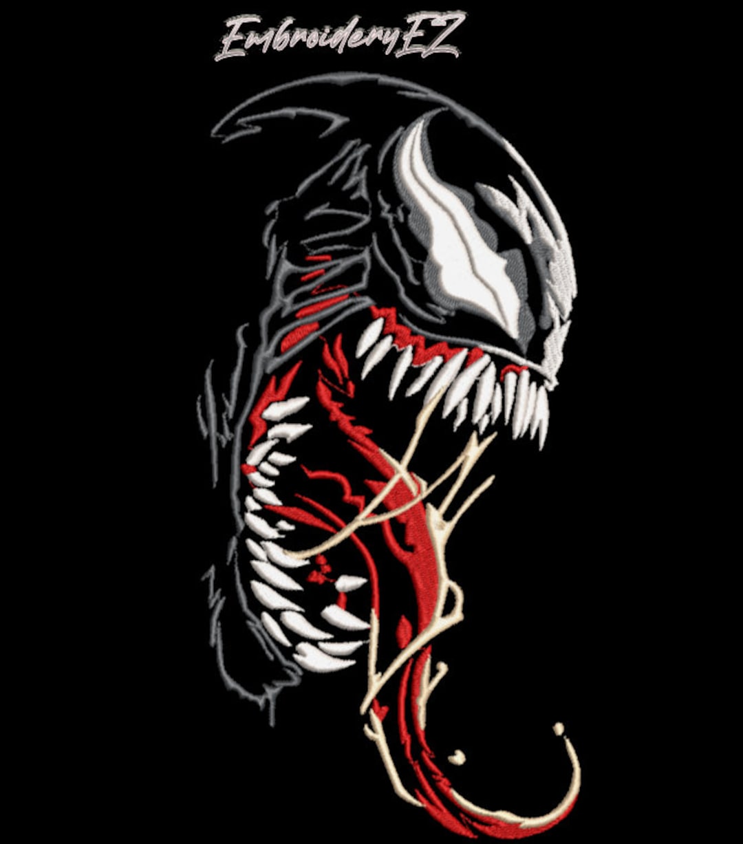 Venom Embroidery File Design Pattern 9 X4 in & 7 X 3.5 - Etsy