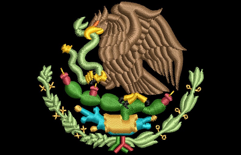 Mexican Flag Eagle Embroidery Design File Pattern - Etsy