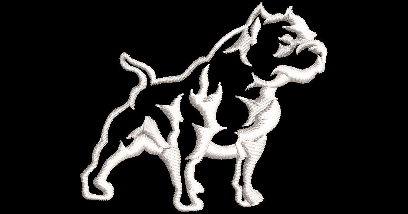American Bully Outline Embroidery Design File Pattern - Etsy UK