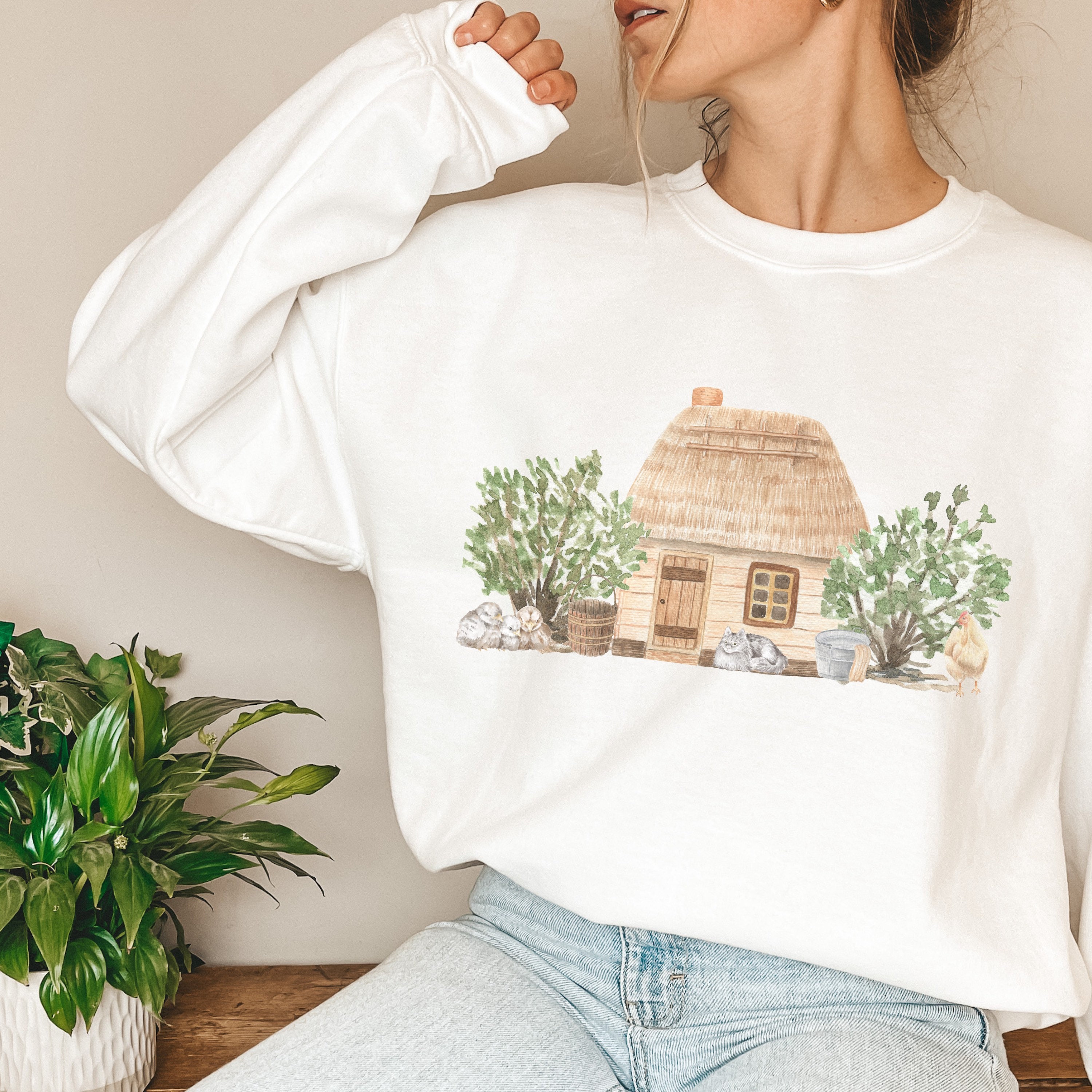 Cottagecore Cabin Shirt | Vintage Cabin Sweatshirt | Cottage Core ...