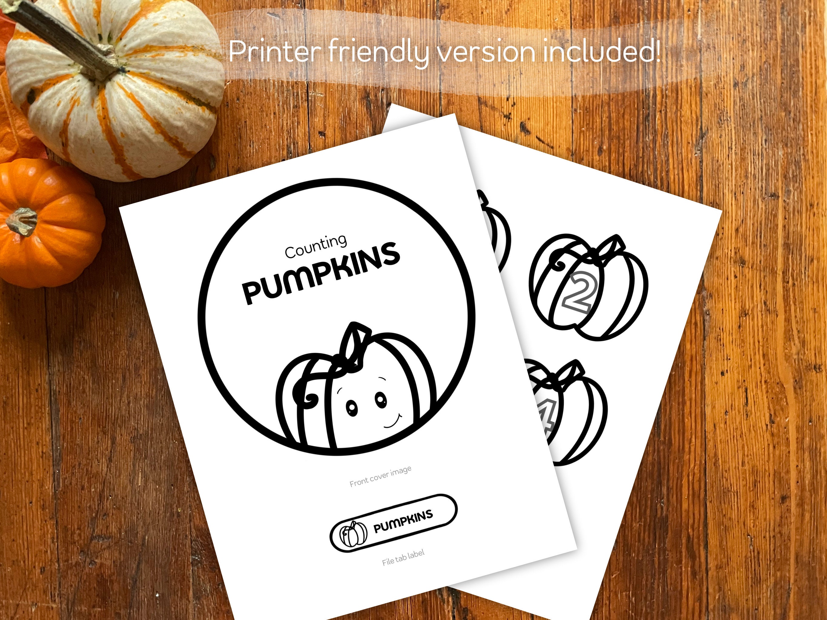 Pumpkin Counting - Printable Fall Folder Activity - Etsy