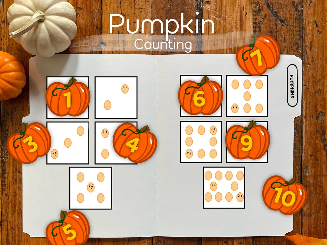 Pumpkin Counting - Printable Fall Folder Activity - Etsy