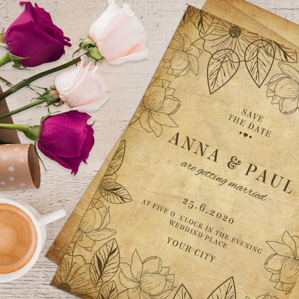 48 Pack Antique Vintage Stationary Paper, 8.5x 11 Parchment Paper for ...