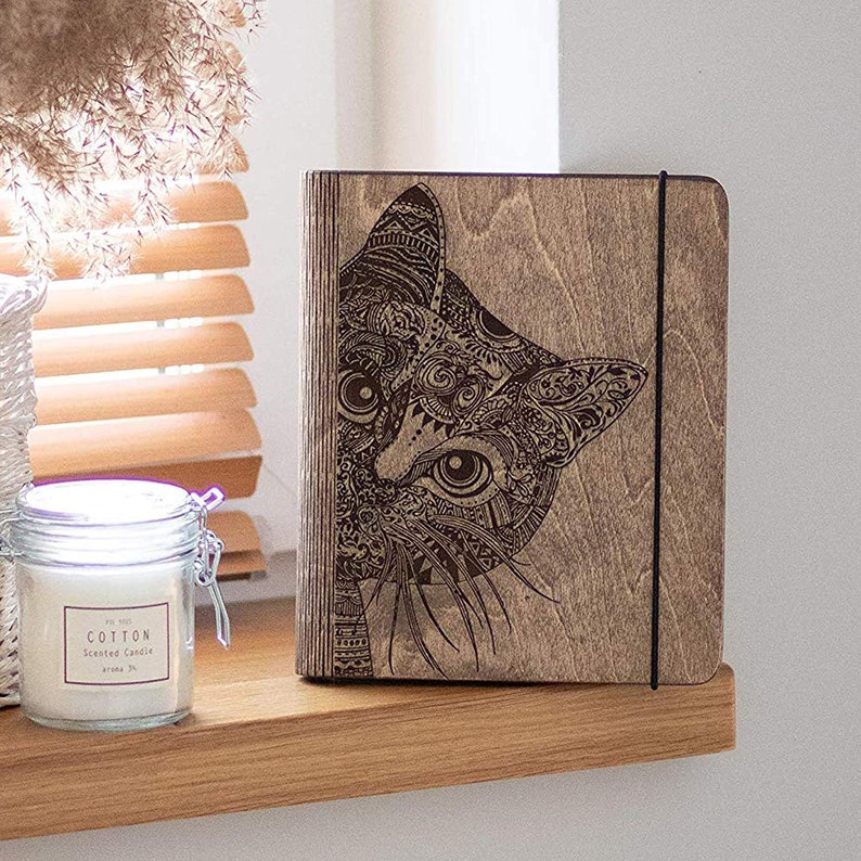 Personalized Cat Lover Gift Wooden Blank Recipe Book Binder ...