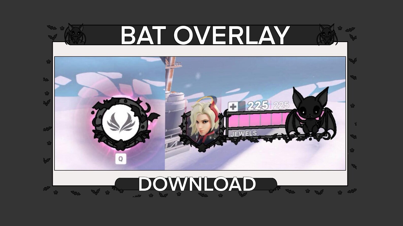 Bat Overwatch Overlay for Twitch | Cute Bat | Bat HUD Overlay for ...