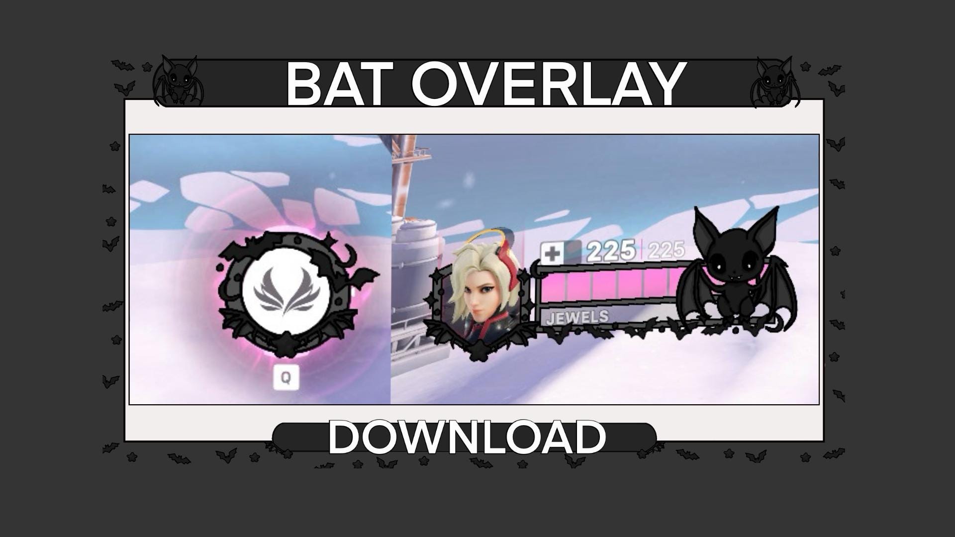 Bat Overwatch Overlay for Twitch | Cute Bat | Bat HUD Overlay for ...