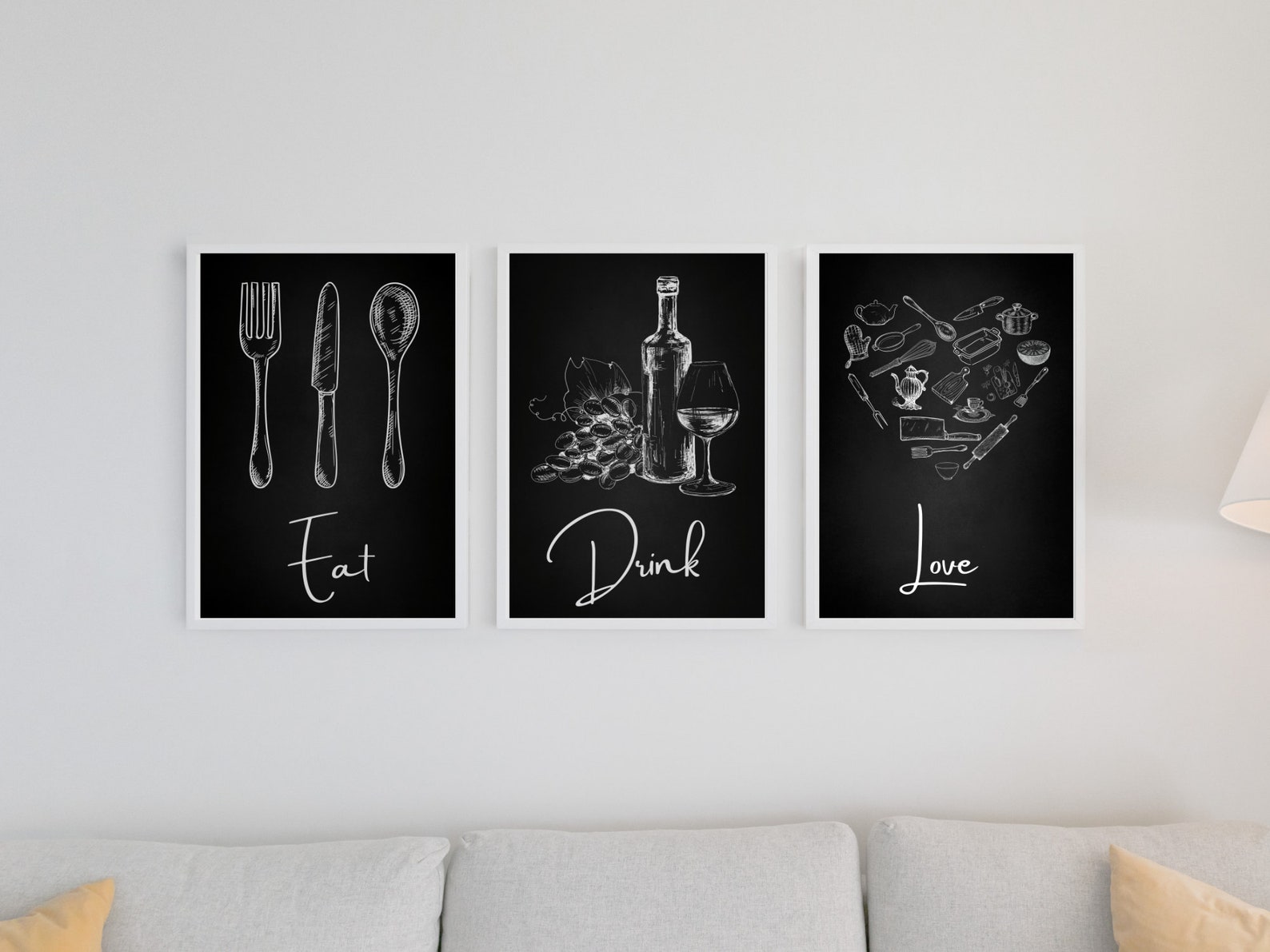 Printable Kitchen Wall Art Set of 3 Kitchen Prints Food - Etsy
