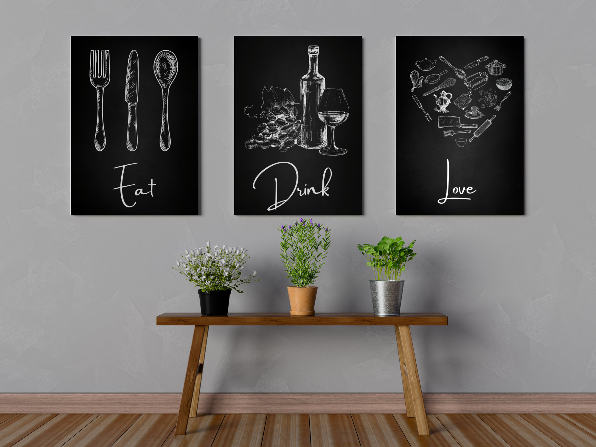 Printable Kitchen Wall Art Set of 3 Kitchen Prints Food - Etsy UK