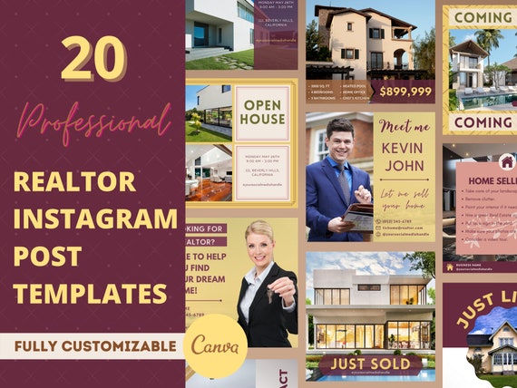 20 Realtor Instagram Posts Real Estate Agent Marketing Etsy