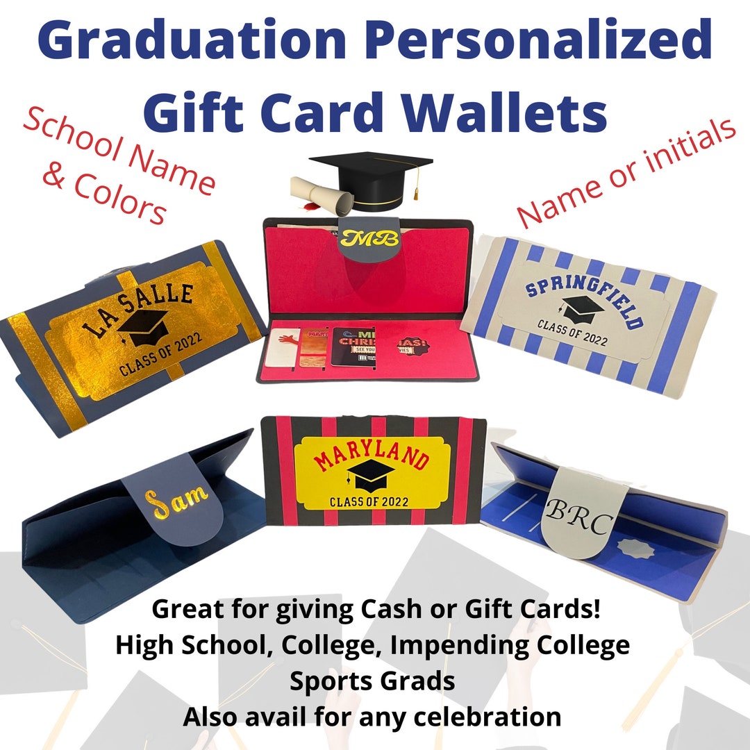 Personalized Graduation High School College Gift Card Wallet Holder - Etsy