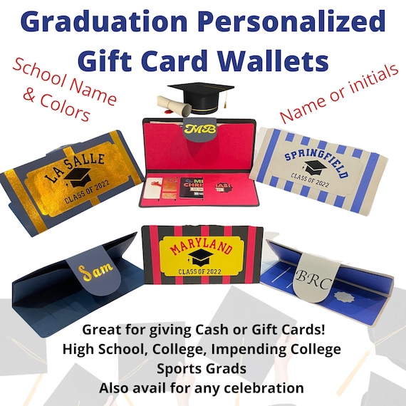 Personalized Graduation High School College Gift Card Wallet - Etsy