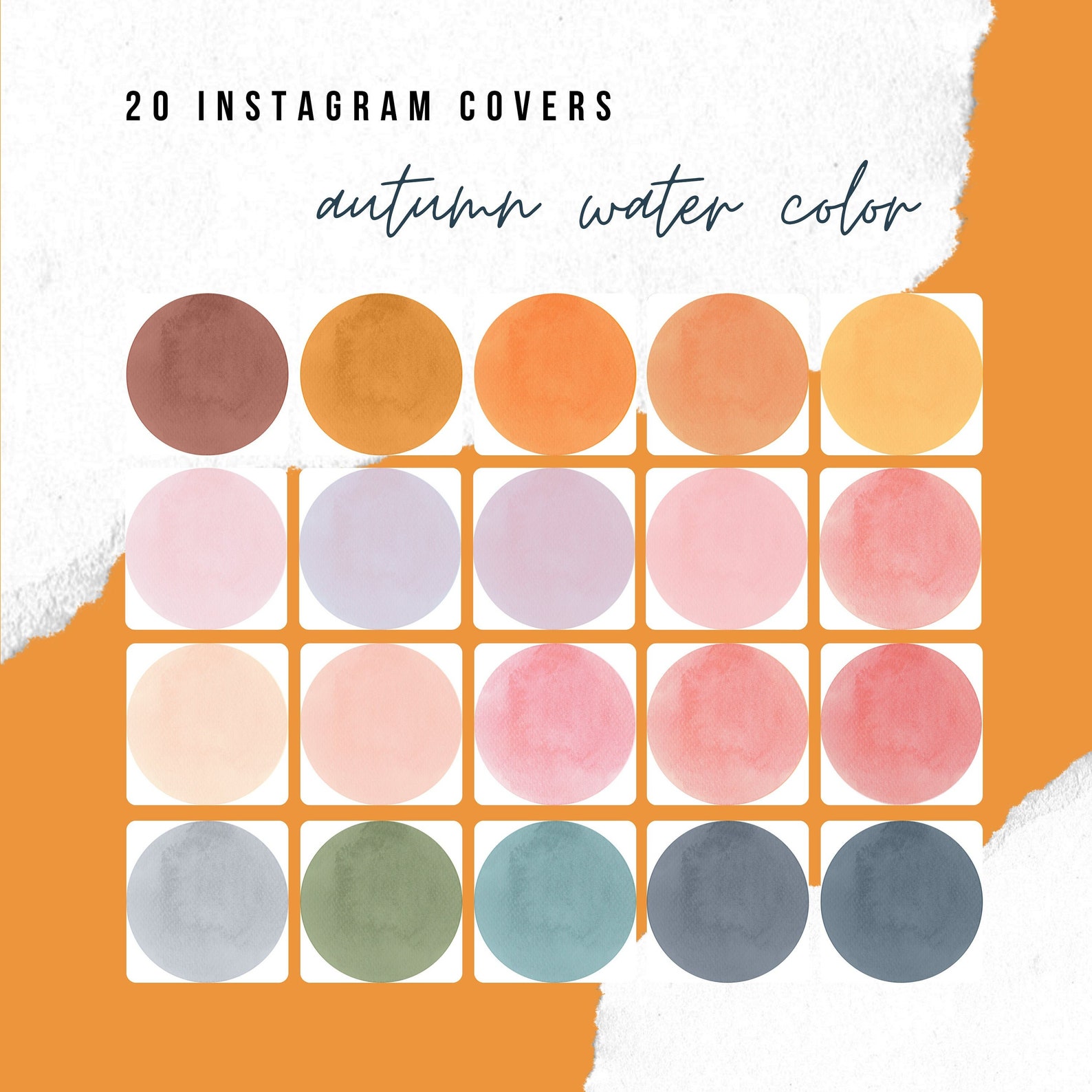 Rainbow Pastel Painted Instagram Highlight Covers, Watercolor Story ...