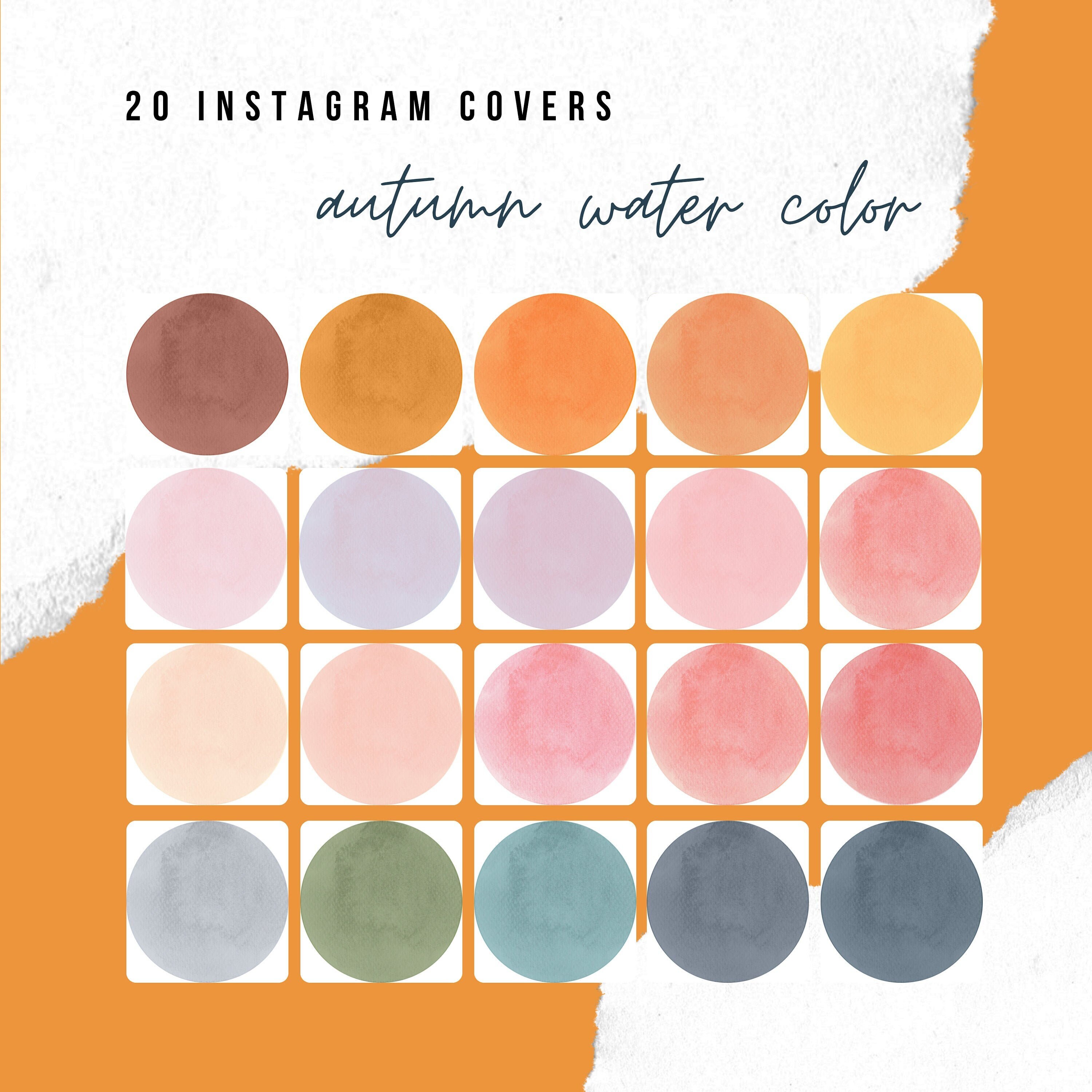 Rainbow Pastel Painted Instagram Highlight Covers, Watercolor Story ...