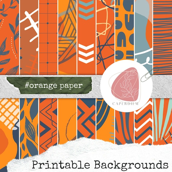 Blue Orange Digital Paper Pack Burnt Orange Collective - Etsy.de