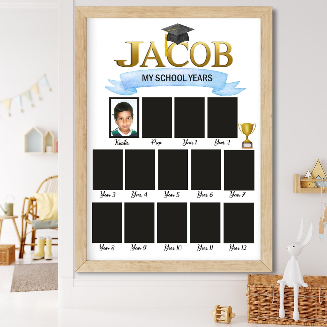 K-12th Grade School Years Print Personalized With Name, Mini Photo ...