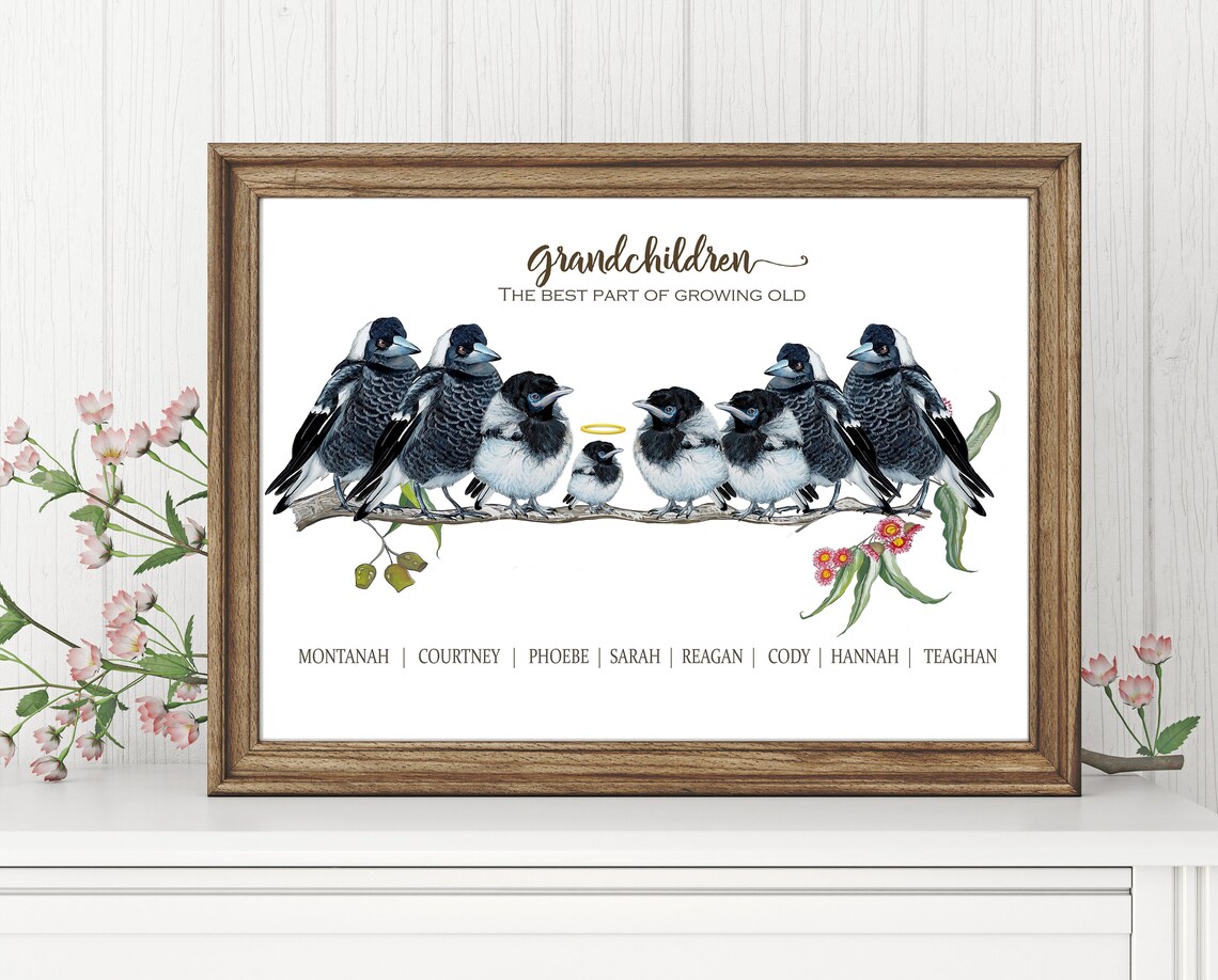 Personalised Magpie Grandparents Gift Australian Animal Personalized ...