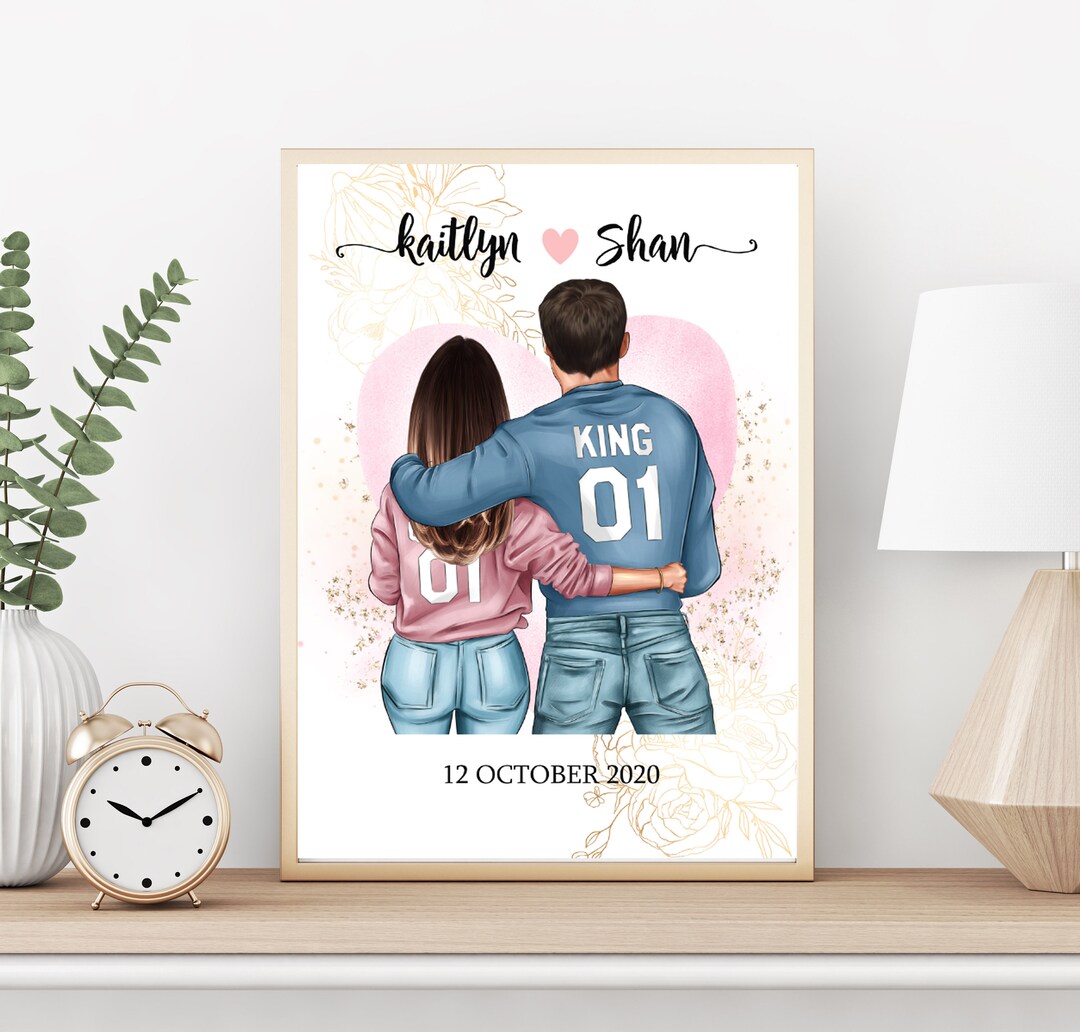 Personalised Couple Print, Couples Gift, Gift for Her, Boyfriend Print ...
