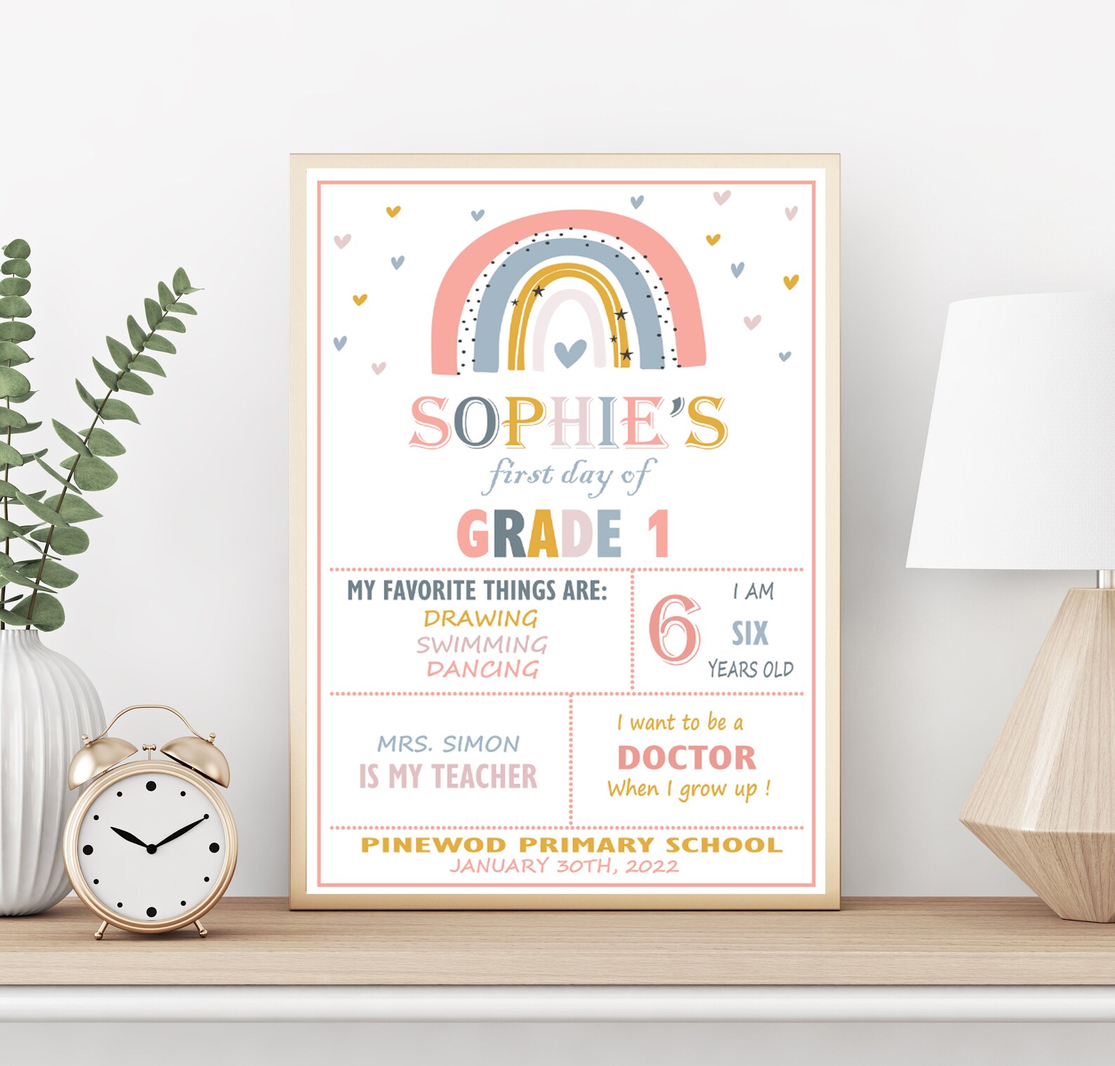 First Day of School Sign Boho Rainbow First Day of School Sign - Etsy