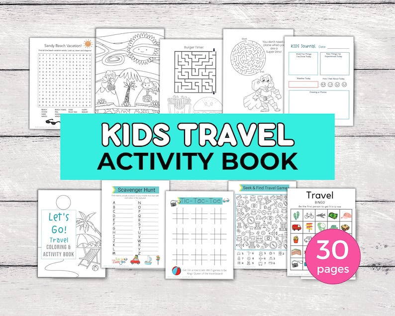 Printable Travel Games, Kids Travel Bingo, Kids Activity Pack, Tic Tac ...