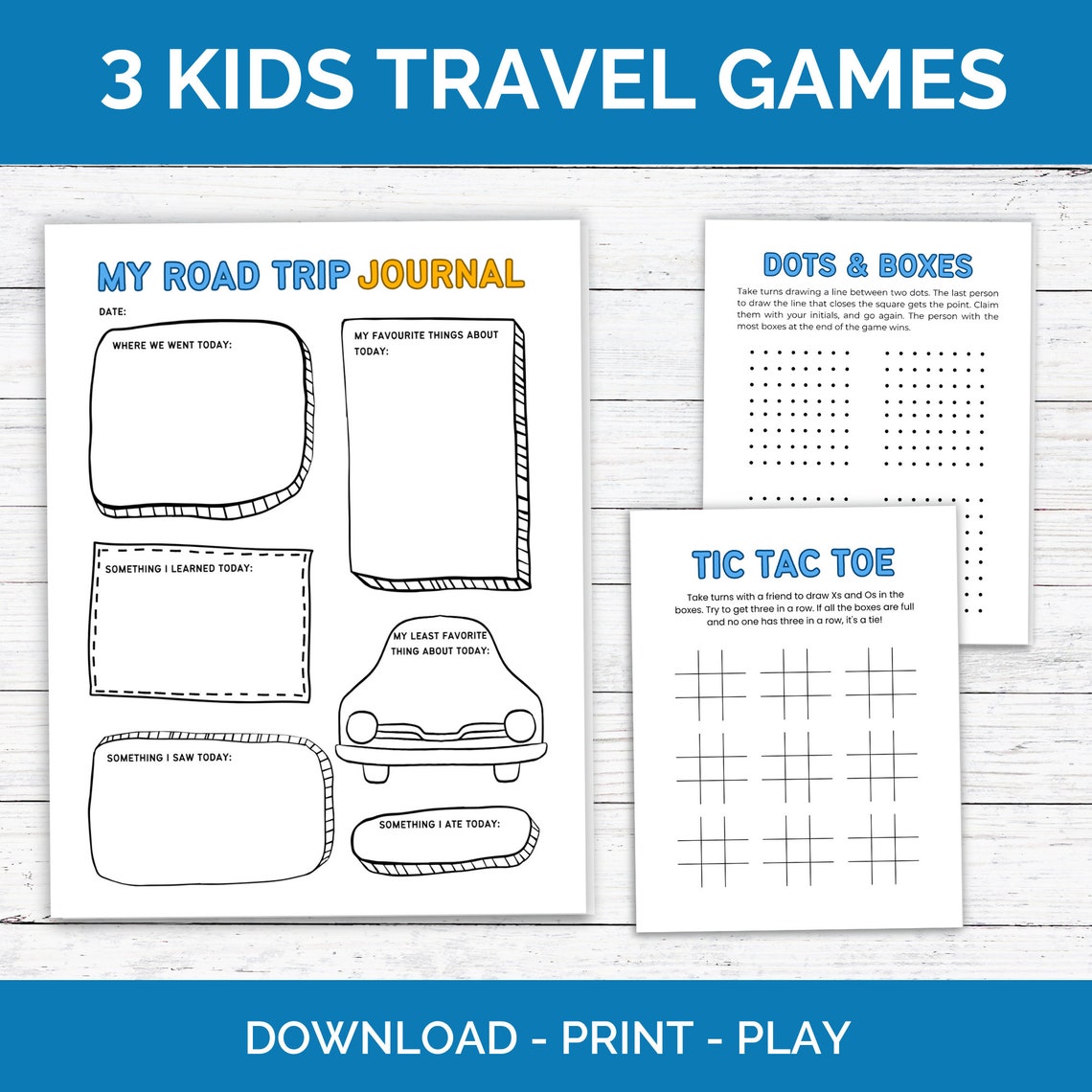 Kids Road Trip Games Printable, Road Trip Activity Bundle, Road Trip ...