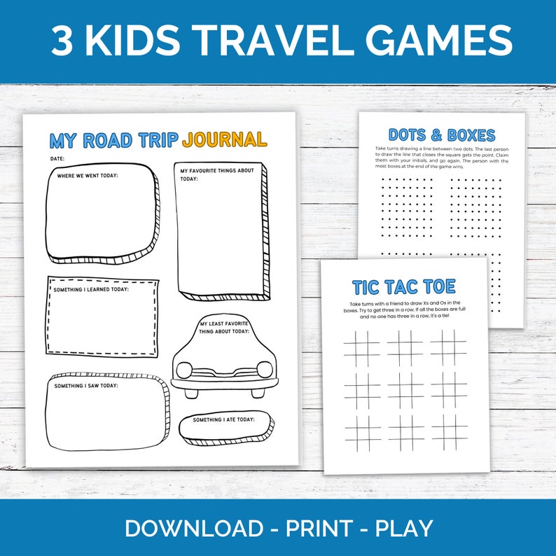 Kids Road Trip Games Printable, Road Trip Activity Bundle, Road Trip ...